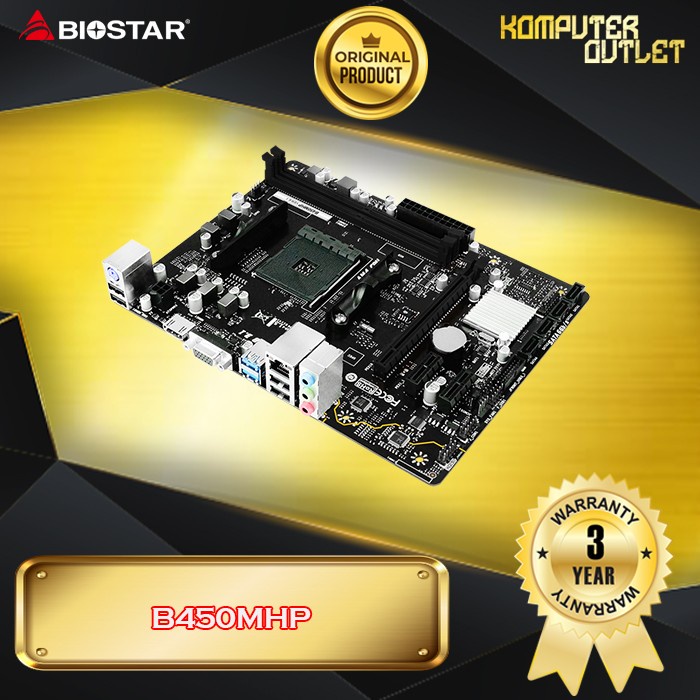 Jual BIOSTAR B450MHP MOTHERBOARD AMD (B450M-HP, AM4, DDR4) M-ATX ...