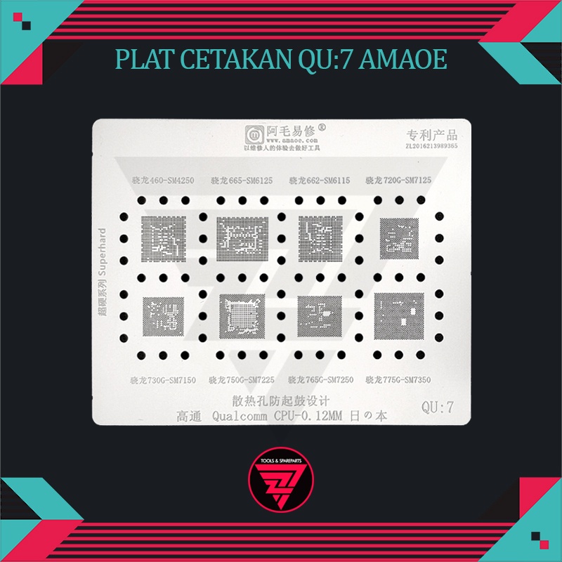 Jual Plat Cetakan QU:7 Amaoe / QU7 Amaoe / SM4250 SM6125 SM6115 SM7125 SM7150 SM7255 SM7250 ...