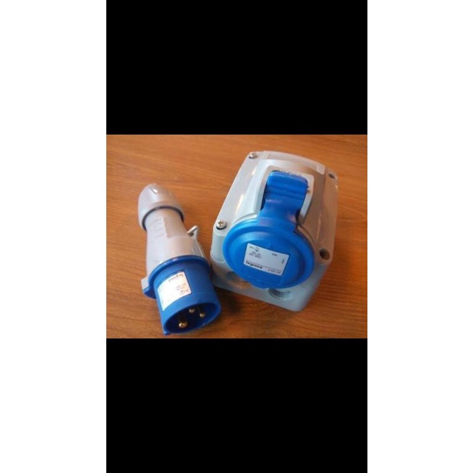 Jual plug industri legrand surface mounting 3 Pin 16A set male female ...