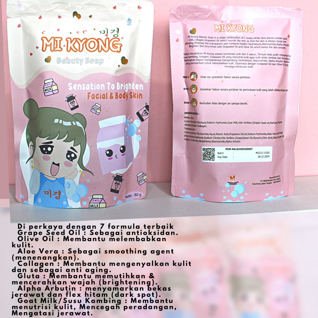 Jual SABUN MUKA MI-KYONG Kemasan Baru | Sabun Wajah | Sabun Collagen ...