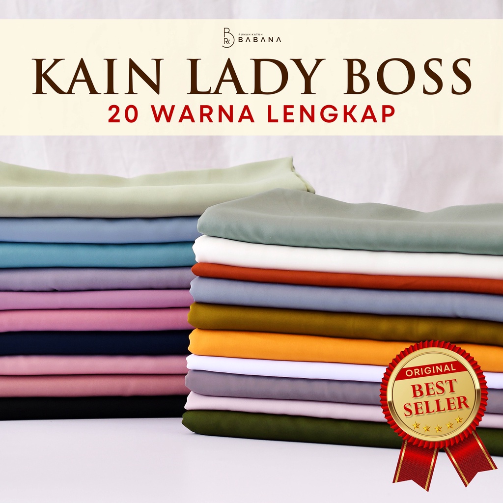 Jual KAIN BAHAN POLOS LADY BOSS DENGAN 10 WARNA | Shopee Indonesia