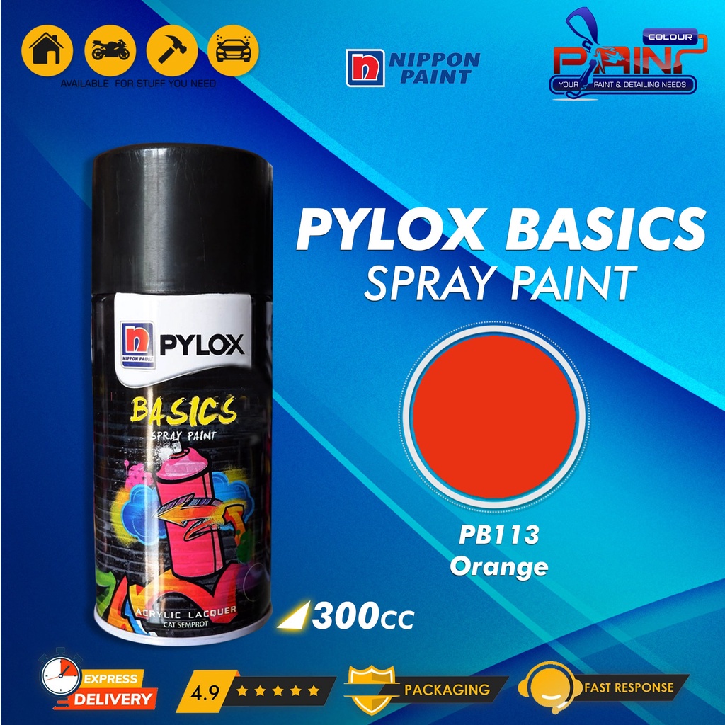Jual Cat Semprot Nippon Paint PYLOX BASICS 300cc - PB113 Orange | Shopee Indonesia