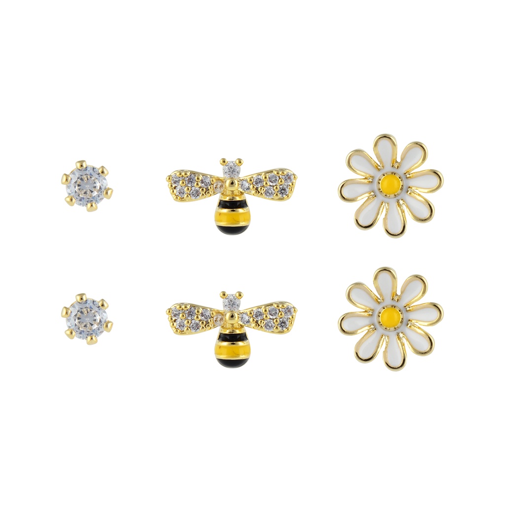 Jual Panlandwoo - Anting Set Wanita Rhodium Daisy Bee | Shopee Indonesia