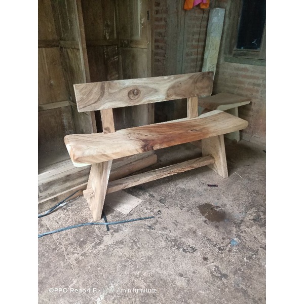 Jual bangku kayu utuh tanpa sambungan pake sandaran | Shopee Indonesia