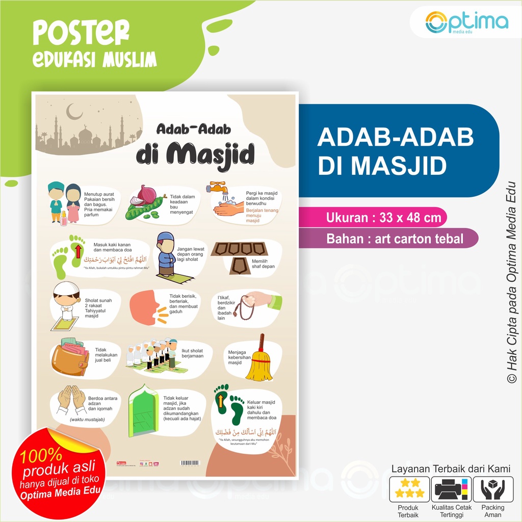 Jual Poster Adab Makan Adab Berpakaian Adab Buang Hajat Adab Di Masjid Shopee Indonesia 