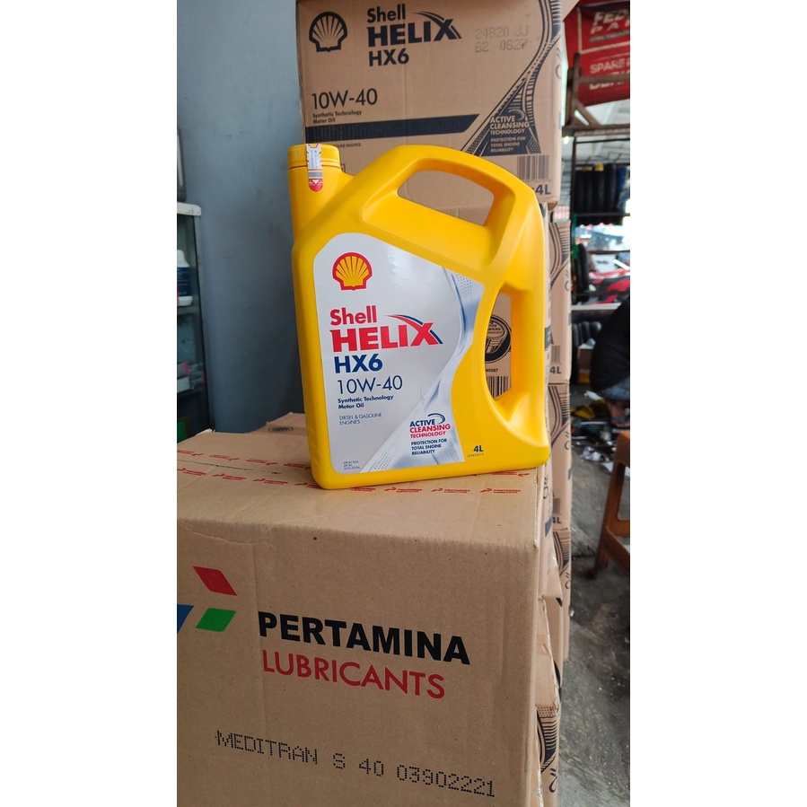 Jual Oli mobil SHELL Helix HX6 10W-40 4 liter | Shopee Indonesia