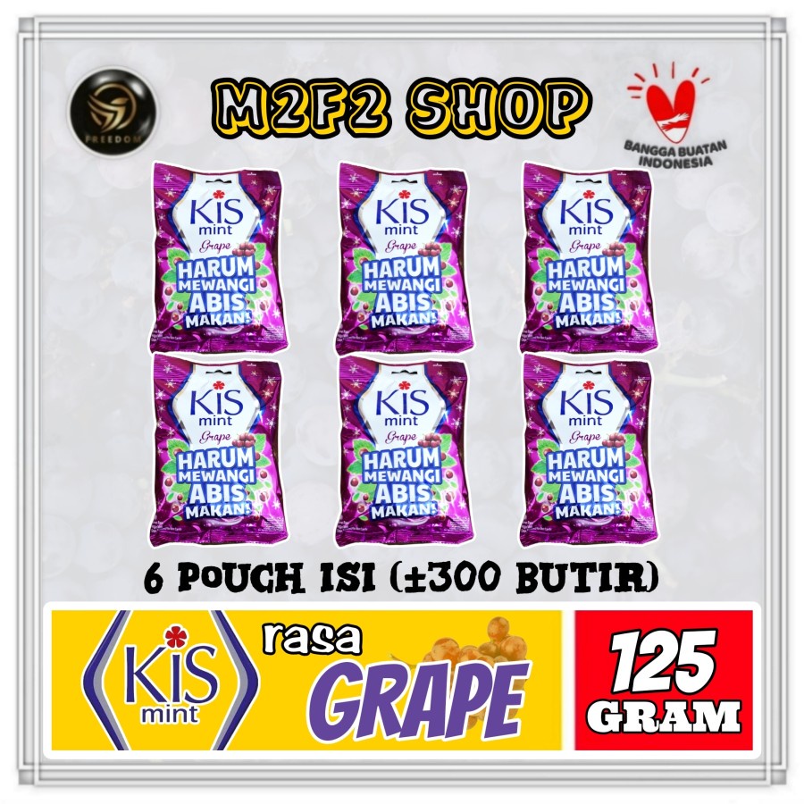 Jual Permen Kis Mint Rasa Anggur | Grape - 125 gr (Kemasan 6 Pouch) | Shopee Indonesia