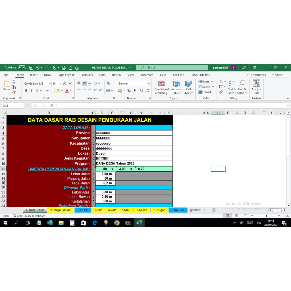 Jual Aplikasi RAB Desain Pembukaan Jalan Baru Proyek Desa Umum dan ...