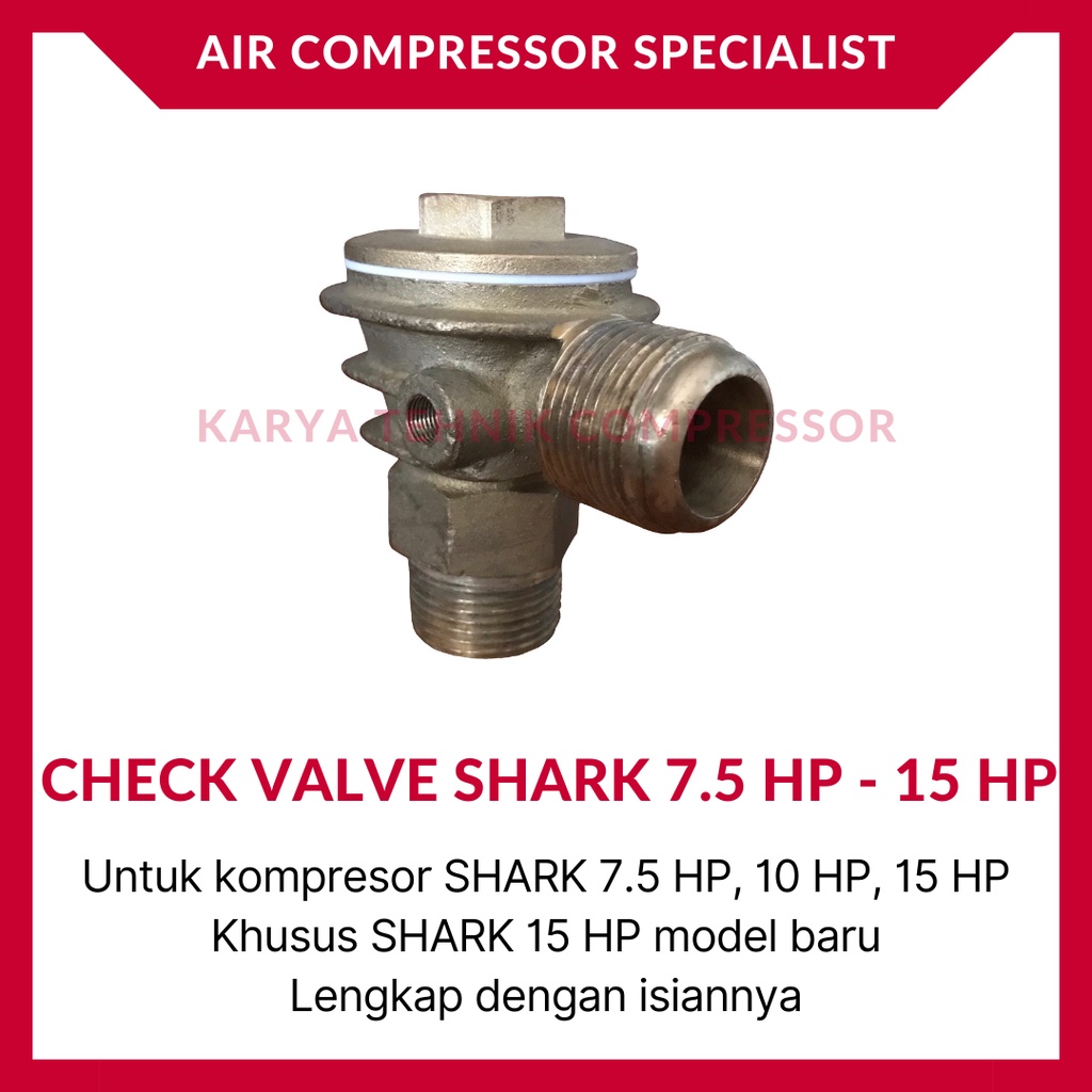 Jual Check Valve Kompresor Udara SHARK 7.5 HP 10 HP 15 HP | Shopee ...
