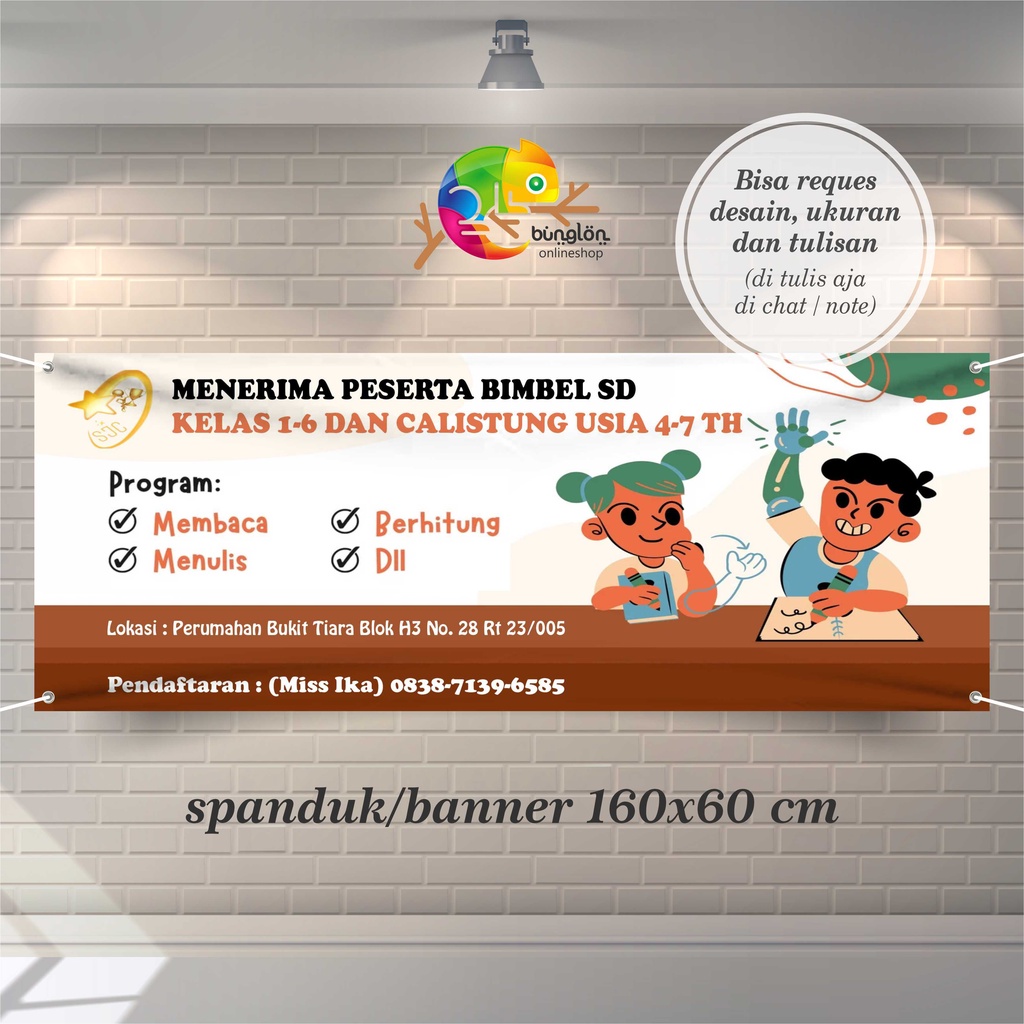 Jual Spanduk Banner 160x60 Cm Peserta Bimbel, Spanduk Bimbingan Belajar ...