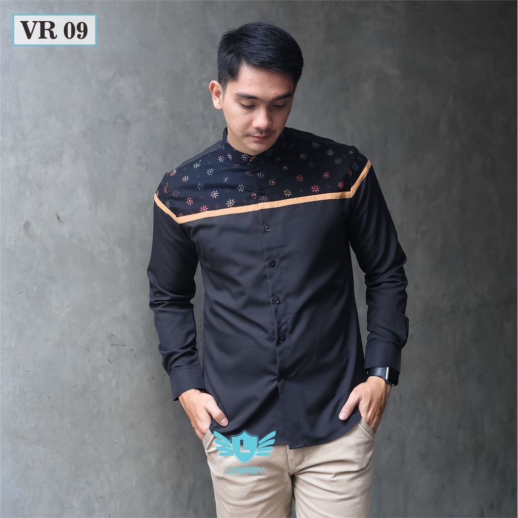 Jual Baju Koko Batik Pria Kemeja Lowkey Premium VR 09 Lengan Panjang ...