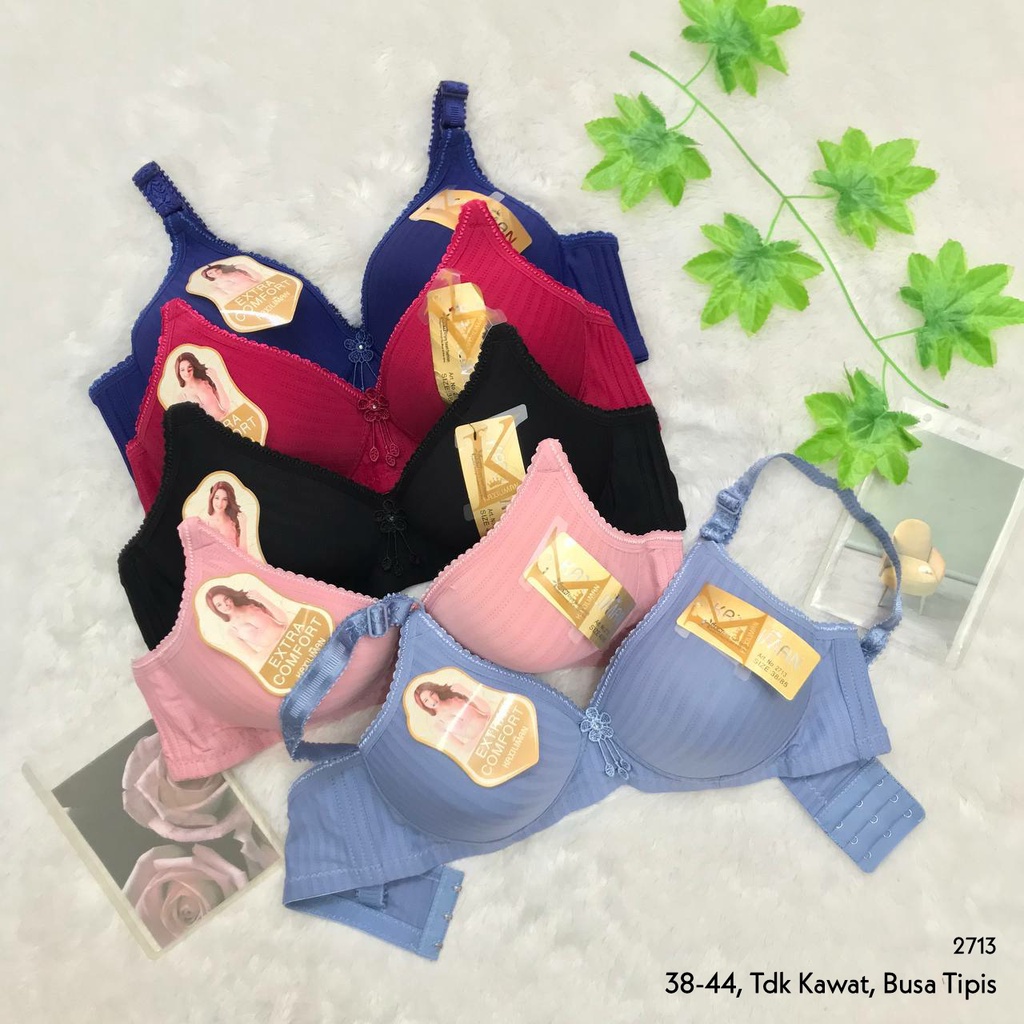 Jual RVC - Bra JUMBO Busa Tipis Tanpa Kawat 38-44 Kait 3 BH Katun Polos Underwear Dewasa Pakaian ...