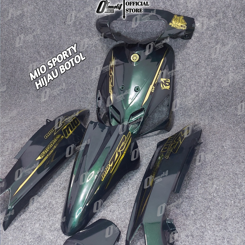 Jual Cover Body Full Halus Mio Sporty Hijau Botol Plus Striping Bodi ...