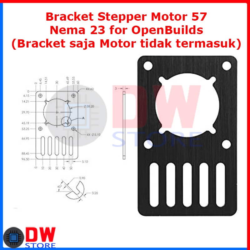 Jual OpenBuilds Nema 17 23 Bracket Stepper Motor 42 57 Plate Mount ...
