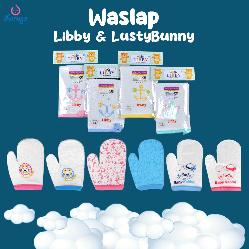 Jual LIBBY Washlap Handuk Cotton Bayi Putih / Lusty Bunny Washlap ...