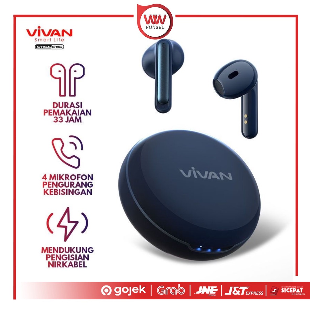 Jual VIVAN Liberty X1 Headset Bluetooth TWS 5.3 ENC Trus Earphone ...