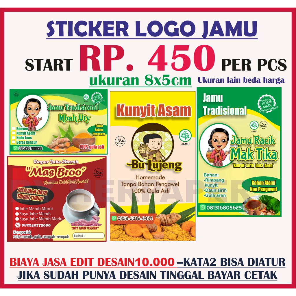 Jual STIKER JAMU. LOGO KOPI. LOGO MADU.KUNYIT ASAM STIKER MINUMAN.LOGO ...