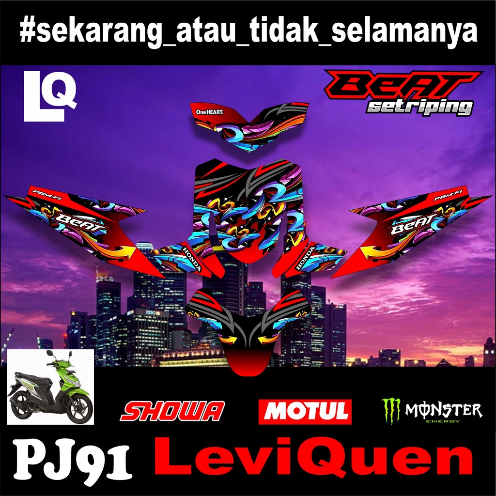 Jual Striping Beat Karbu 2008 2009 2010 2011 2012 (pj91) full body ...