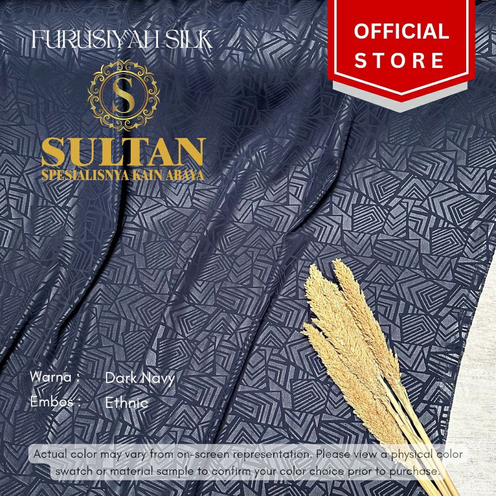 Jual 50CM EMBOS ETHNIC FURUSIYAH SILK DARK NAVY KAIN ABAYA SULTAN ...