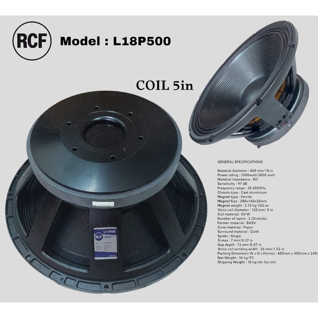 Jual speaker rcf 18 inch 18p500 / 18 P500 / L18 p500 / L18p500 | Shopee ...