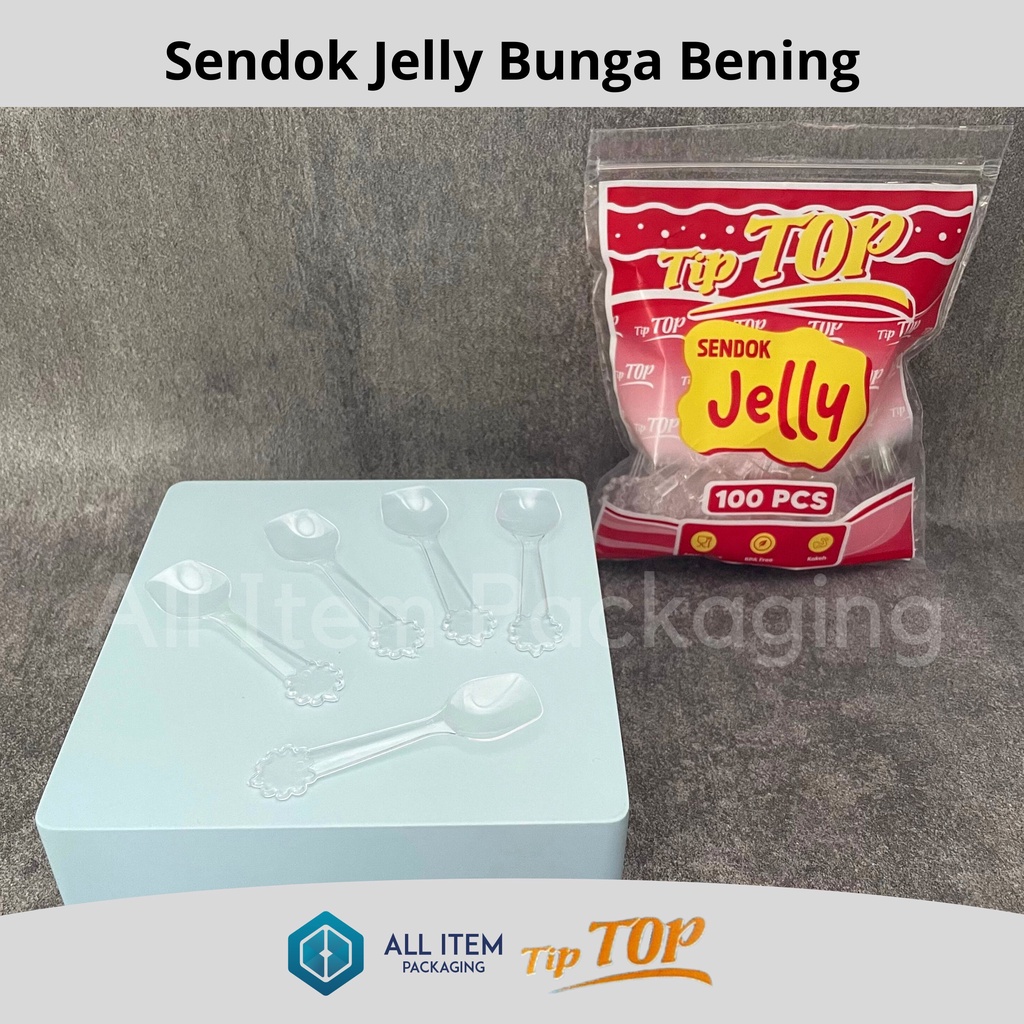 Jual Sendok Jelly Bunga TIPTOP Bening / Sendok Pudding Ice Cream @100 ...