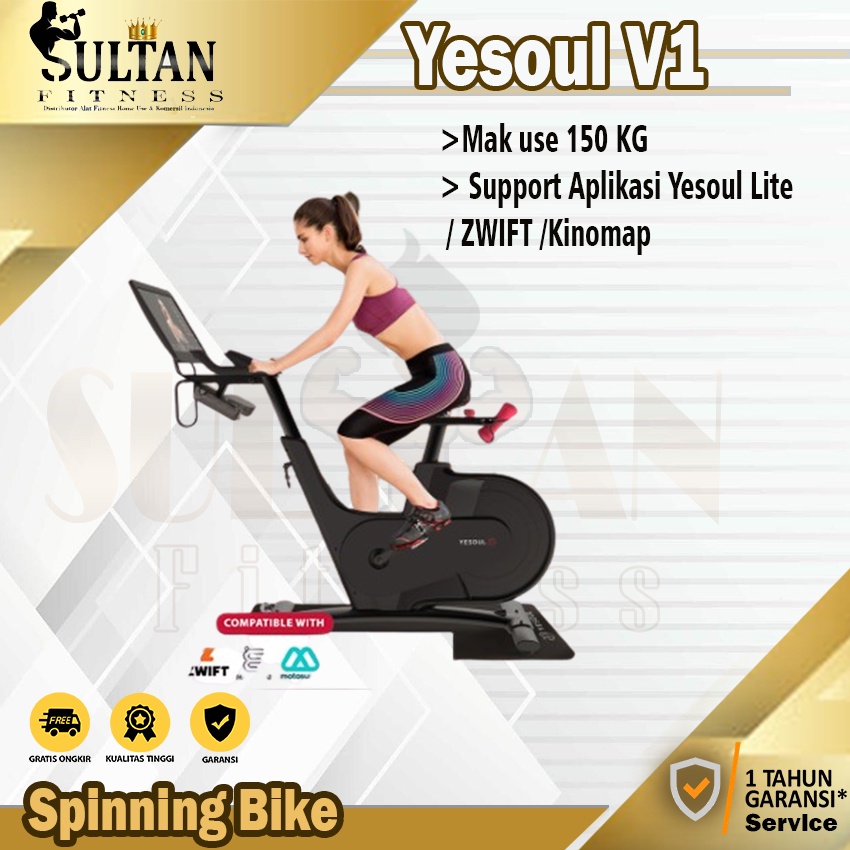 Jual Alat Fitness RUmahan Spinning Bike Yesoul V1 COMMERCIAL Smart | Shopee Indonesia