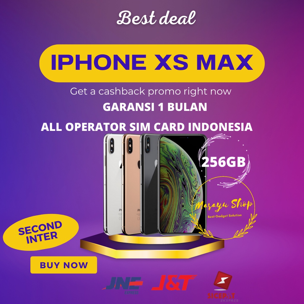Jual IPhone XS Max 256Gb ex Inter Second Inter Bekas Original Fullset | Shopee Indonesia