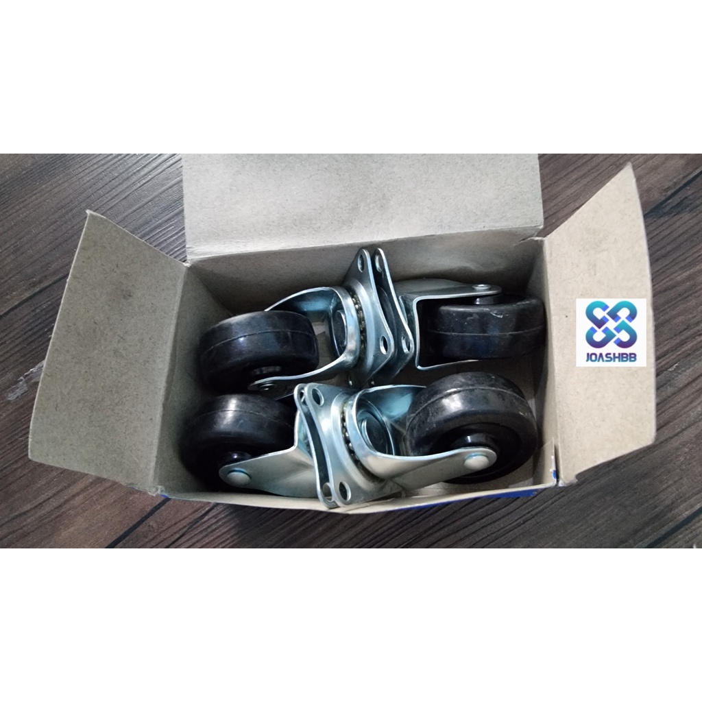 Jual [4 BUAH] Roda Gepeng Karet Hitam SG50 isi 4 buah / Roda Trolley ...
