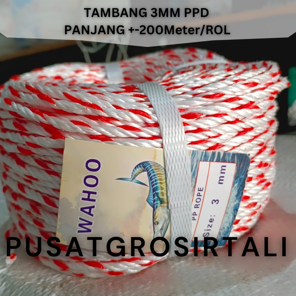 Jual TAMBANG 3MM PPD / TALI TAMBANG PPD 3MM | Shopee Indonesia