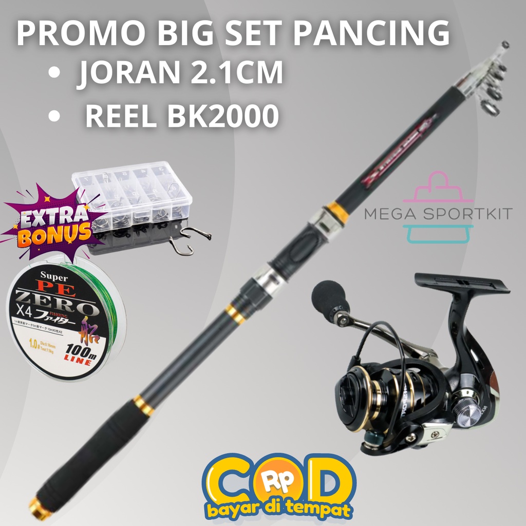 Jual Paket Mancing Mania 1 Set Joran Dan Reel Bonus BENANG PE 100 METER ...