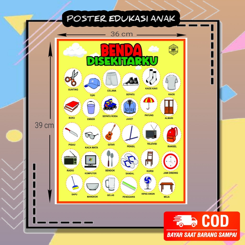 Jual Poster / Poster Edukasi Anak / Mainan Edukatif / Poster Dinding ...