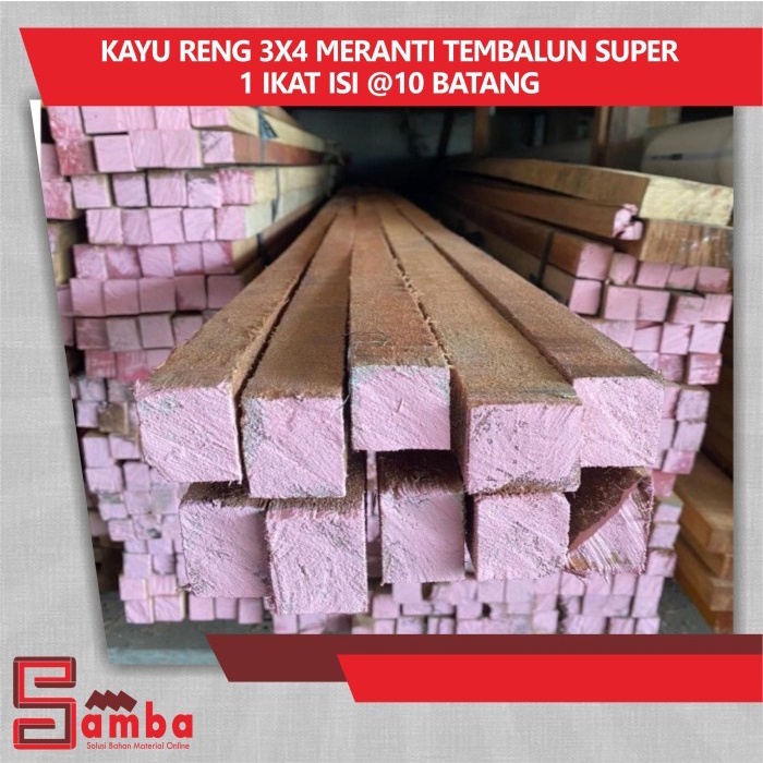Jual +%+%+%] KAYU RENG 3X4 MERANTI TEMBALUN SUPER HARGA 1 BATANG ...