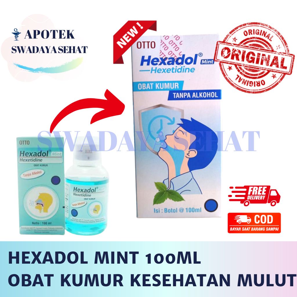 Jual HEXADOL MINT 100ML Larutan Obat Kumur Infeksi Mulut Tenggorokan ...