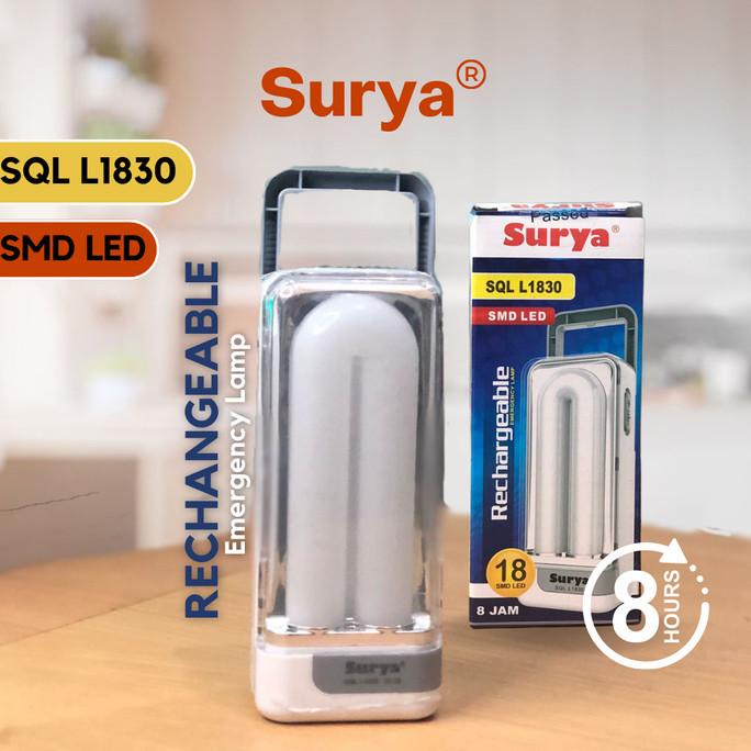 Jual Surya Emergency Lamp SQL L1830 SMD LED Rechargeable tahan sampai 8 ...