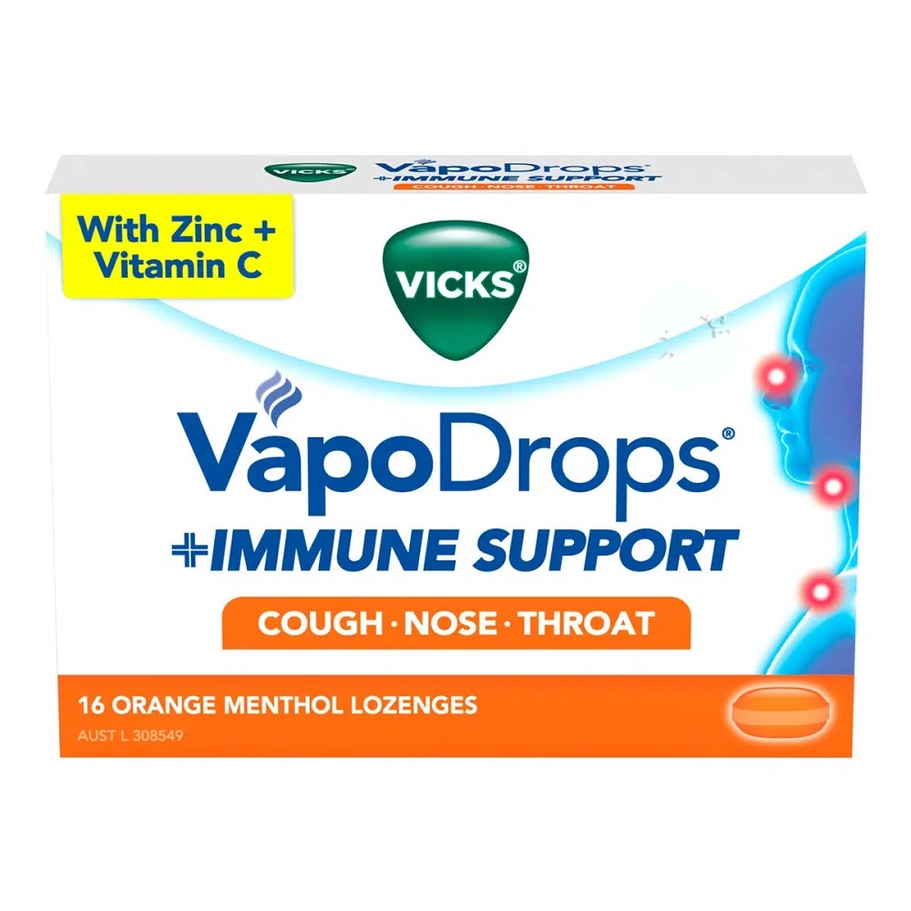 Jual Permen VICKS VapoDrops + Immune Support Lozenges isi 16pcs ...