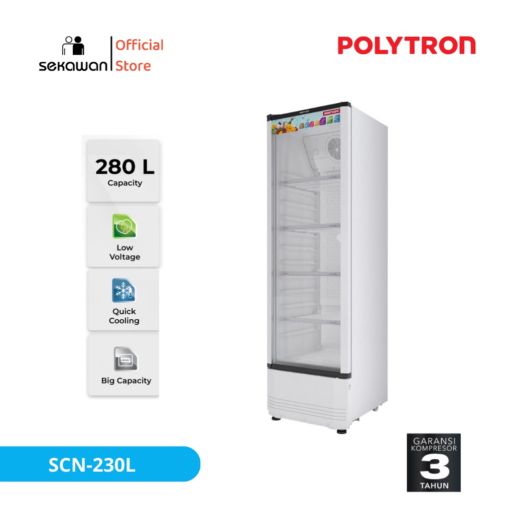 Jual POLYTRON Showcase Fastcool 280 Liter SCN 230L | Shopee Indonesia
