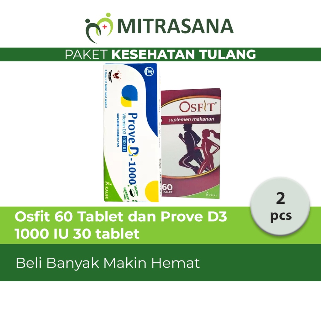 Jual Suplemen Kesehatan Tulang Osfit 60 Tablet dan Prove D3 1000 IU 30 ...