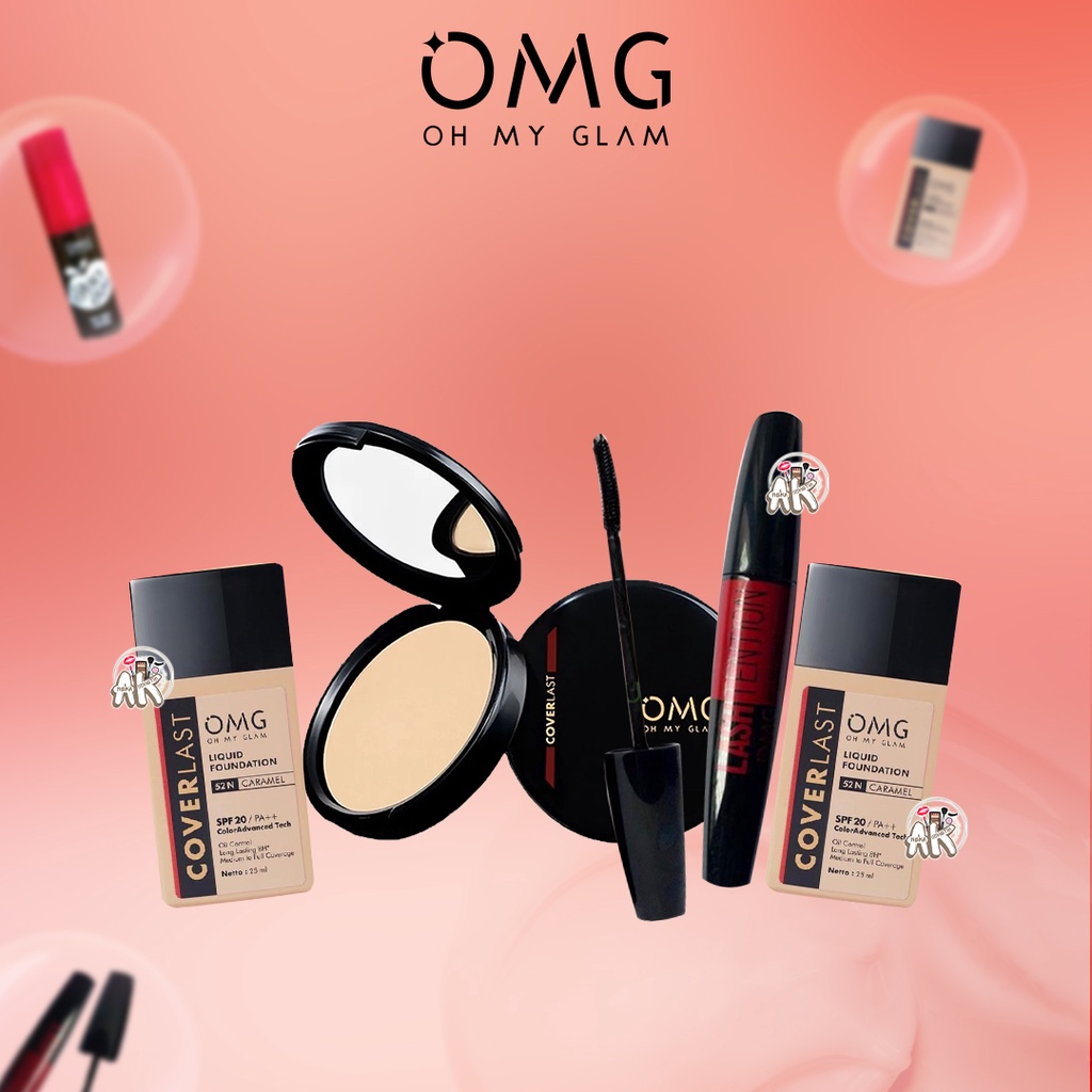 Jual OMG (OH MY GLAM) COVERLAST SERIES ( LIQUID FOUNDATION / MASCARA ...