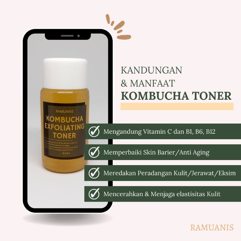 Jual Toner Kombucha/Kombucha Exfoliating Toner Original & Organic ...