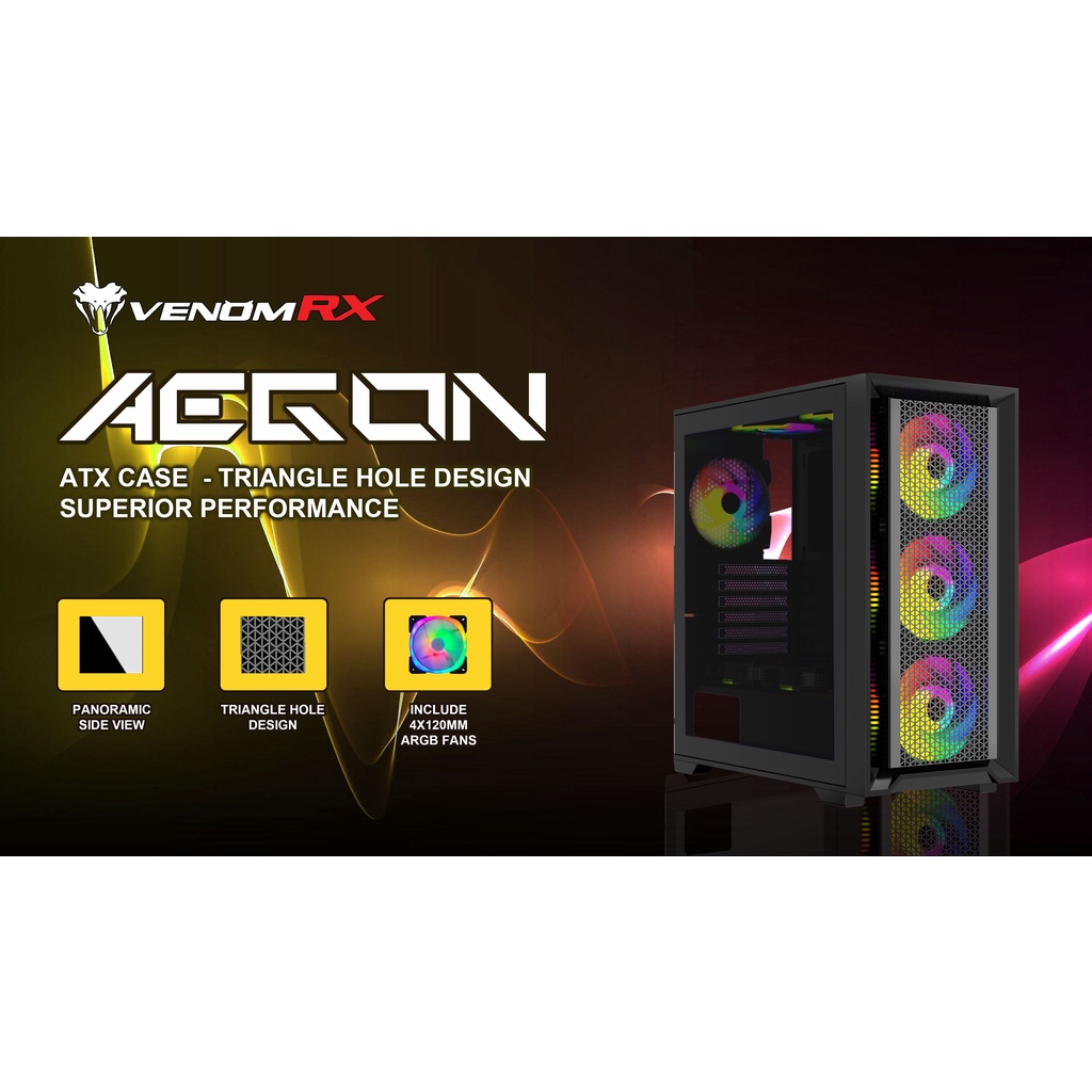 Jual VENOMRX AEGON - ARGB ATX Tempered Glass 4 Fan | Shopee Indonesia