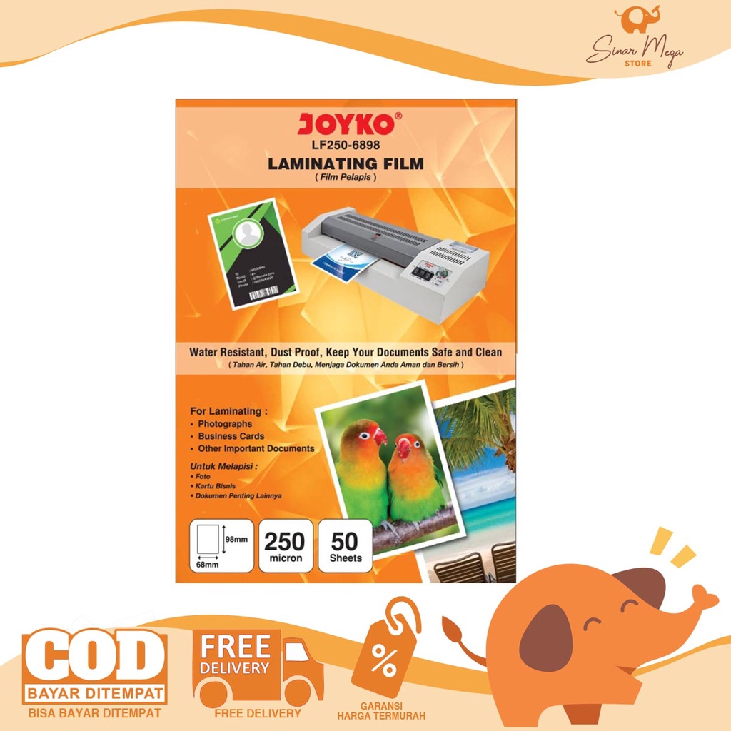 Jual Joyko Laminating Film LF250-6898 (KTP) / Plastik Laminating KTP ...