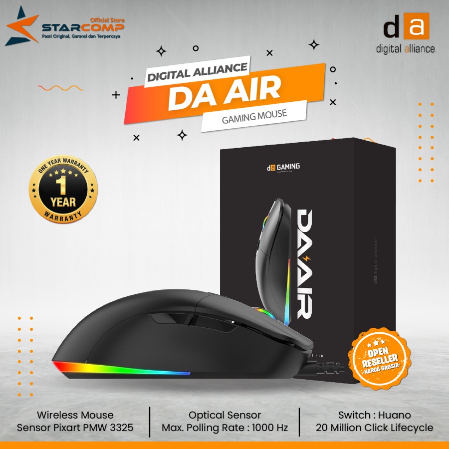 Jual Digital Alliance DA Air Wireless RGB Gaming Mouse | Shopee Indonesia