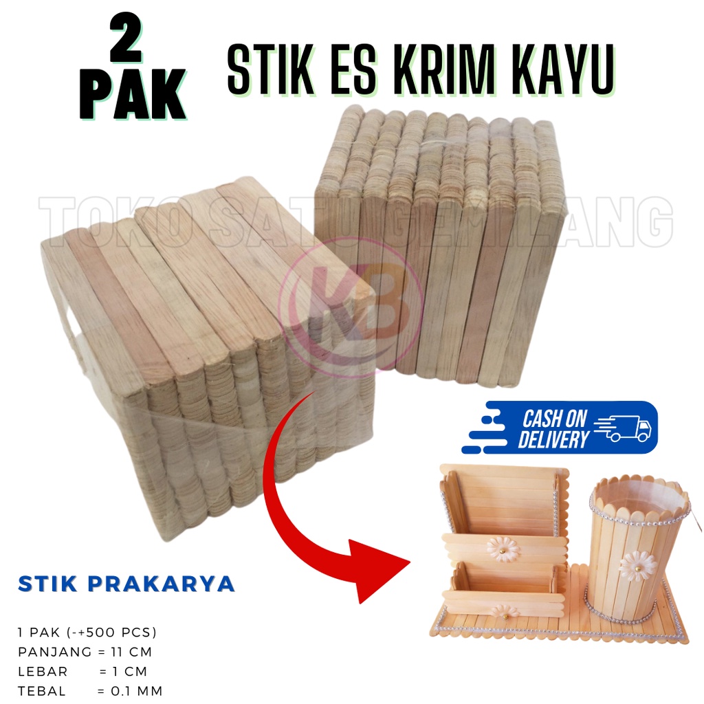 Jual Stik Es Krim Prakarya / Stik Kayu Polos -+500 Pcs / Stik Ice Cream ...