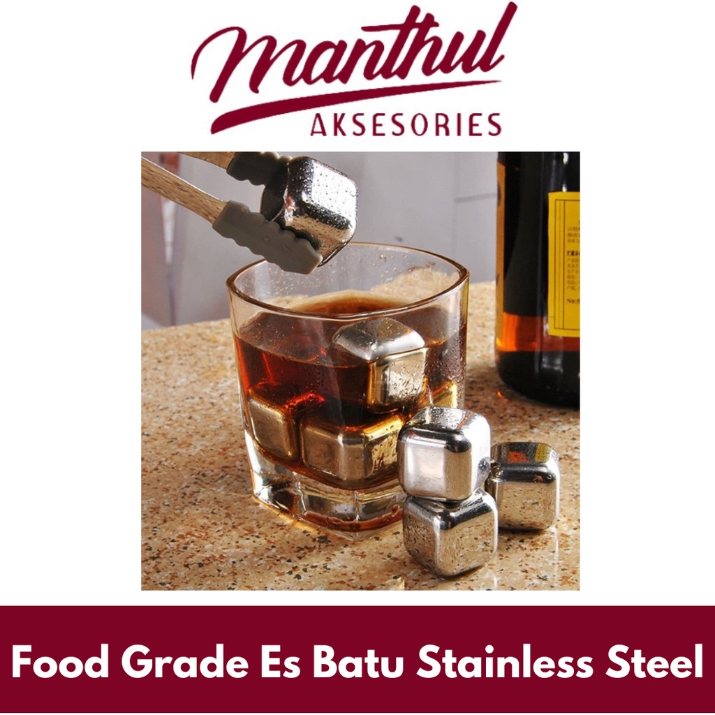 Jual Food Grade Es Batu Stainless Steel ice cube cubes reusable pakai ...