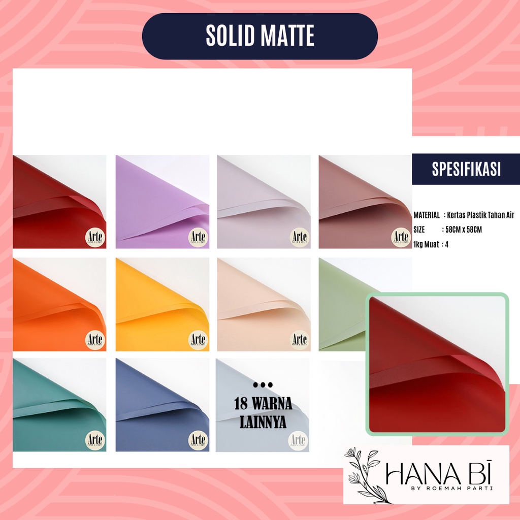 Jual 5 Lembar Cellophane Solid Matte Flower Wrapping Paper Kado Full ...