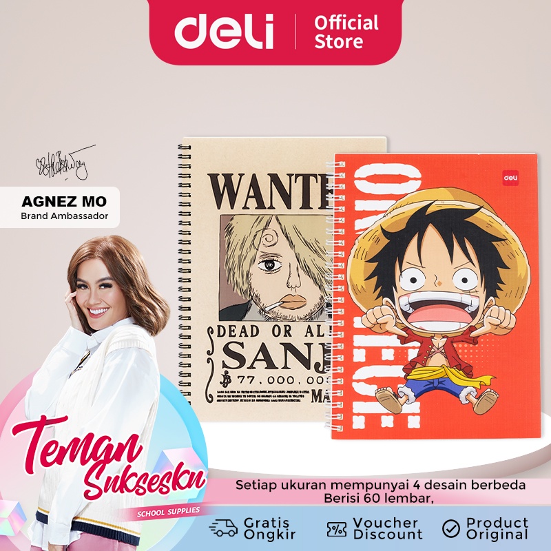 Jual Deli One Piece Spiral Notebook / Buku Tulis Buku Catatan Spiral A5 ...