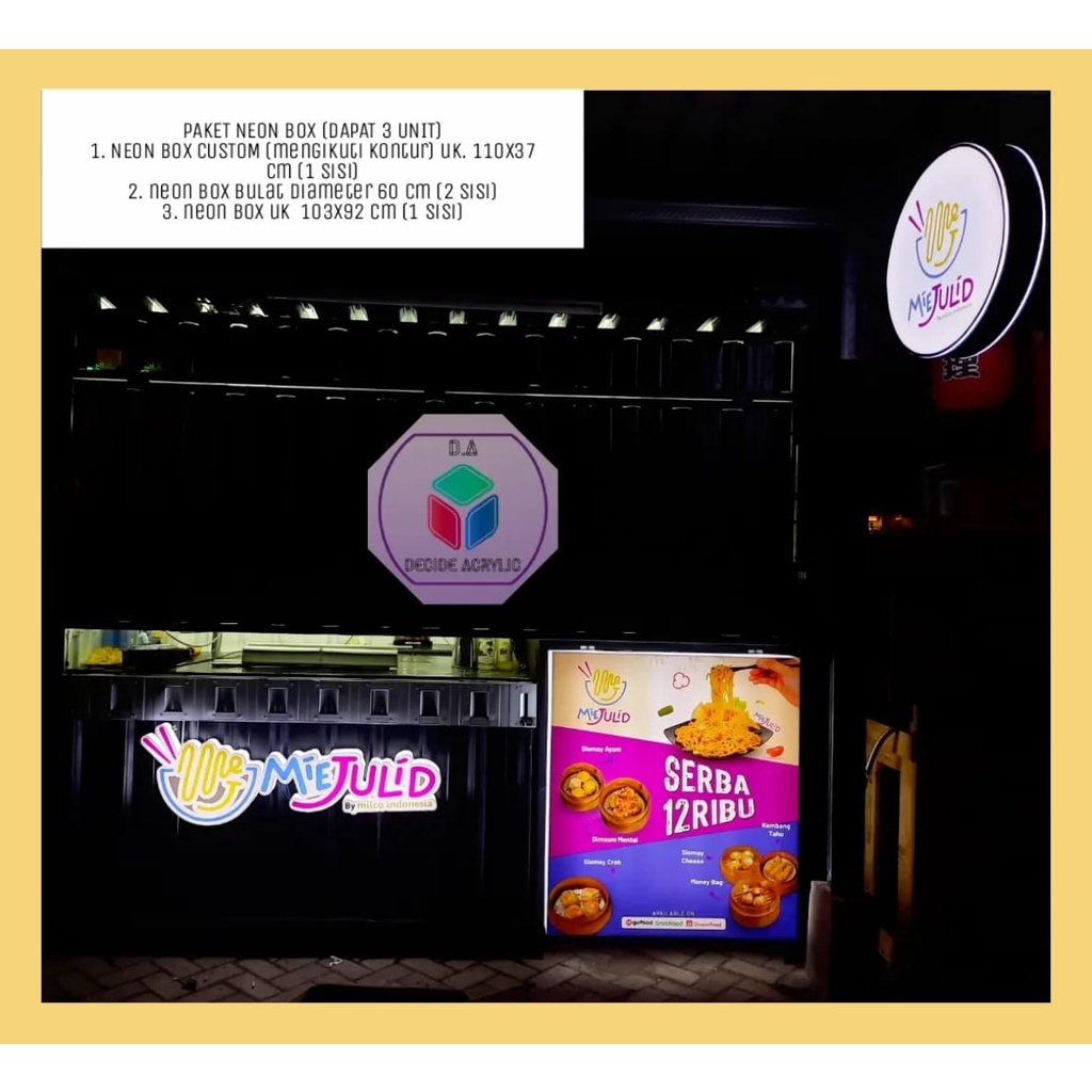 Jual Neon Box Custom Paket Untuk Booth Stan Container Gerobak Rombong ...