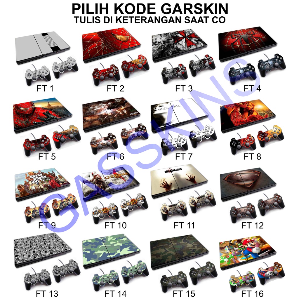 Jual GARSKIN PS2 SLIM / FAT (BISA CUSTOM GAMBAR) | Shopee Indonesia