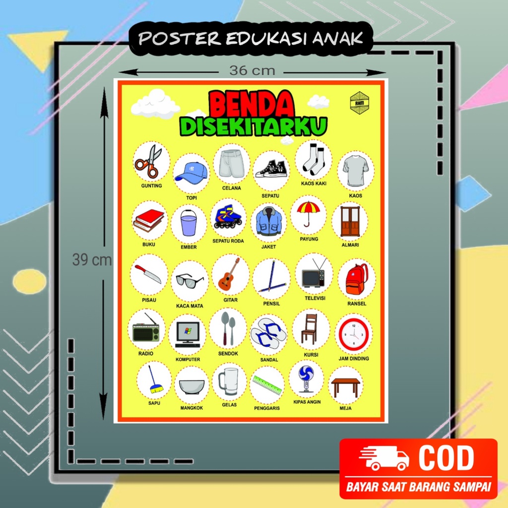 Jual Poster / Poster Edukasi Anak / Mainan Edukatif / Poster Dinding ...