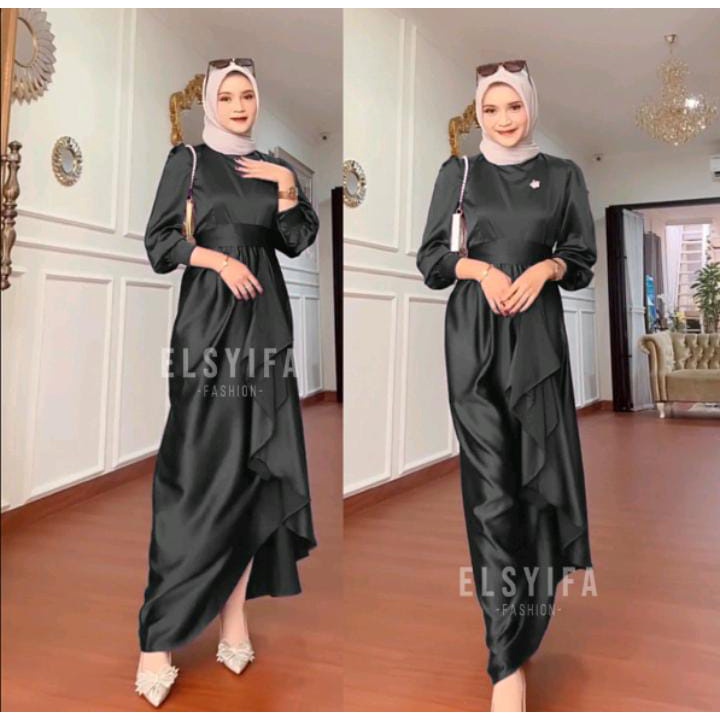Jual Jusi Dress Satin Silk Velvet Cavali By Ayana Best Seller! Premium ...